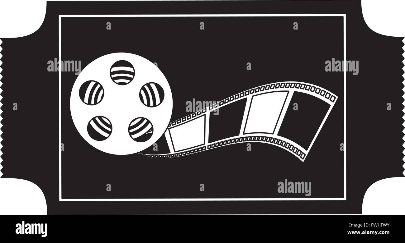 ticket reel strip production movie film vector illustration Stock ...