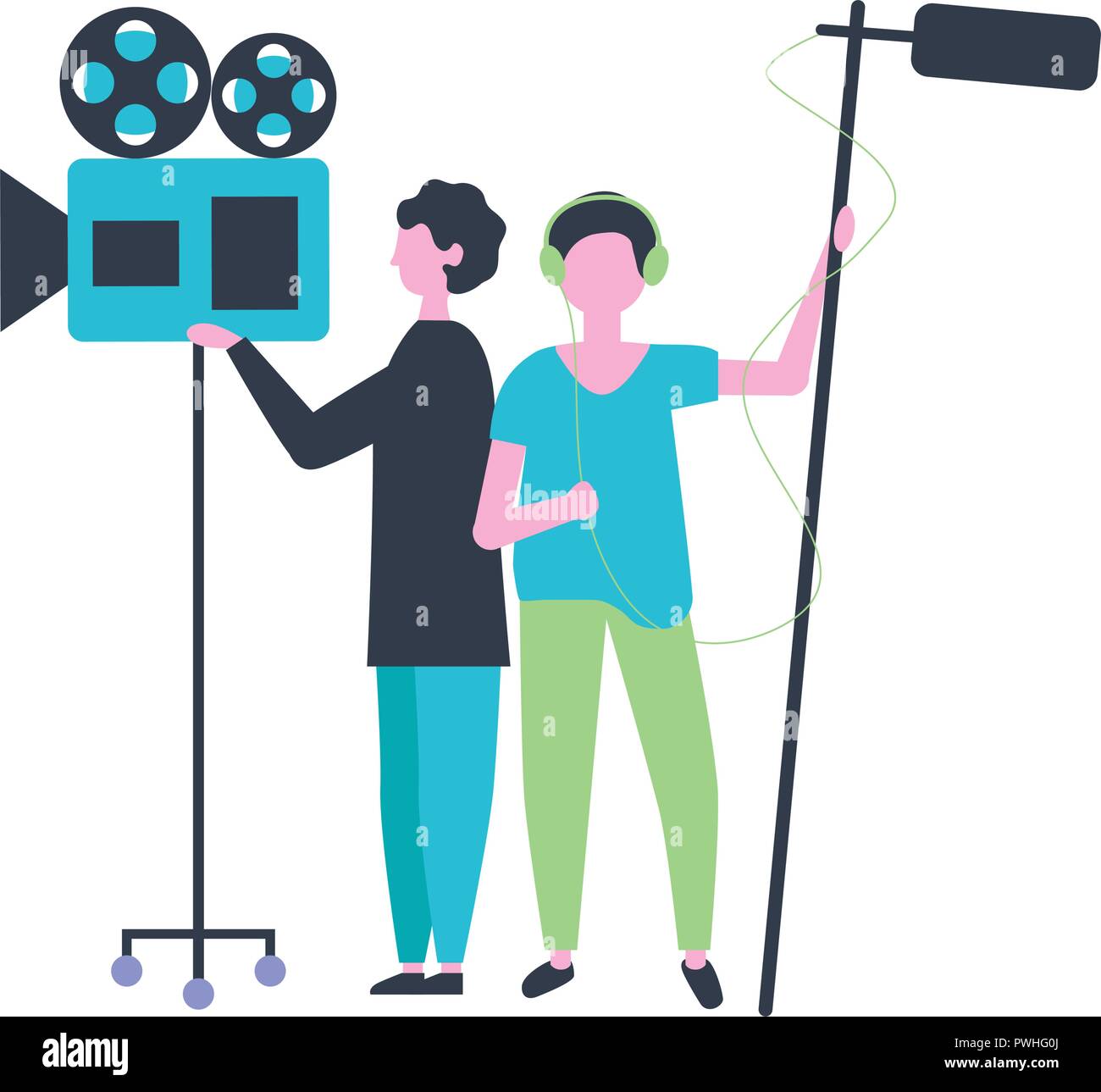 Two person interview record Stock Vector Images - Alamy