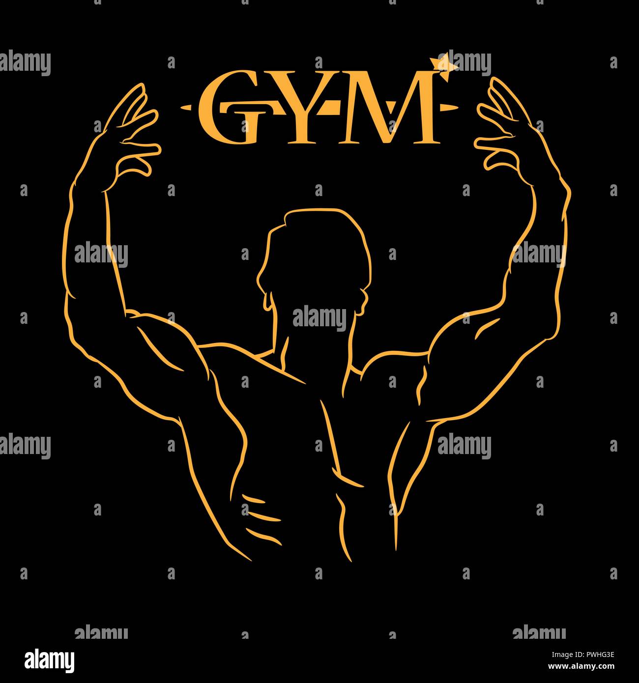 Gym icon on a black background, vector illustration Stock Vector Image ...