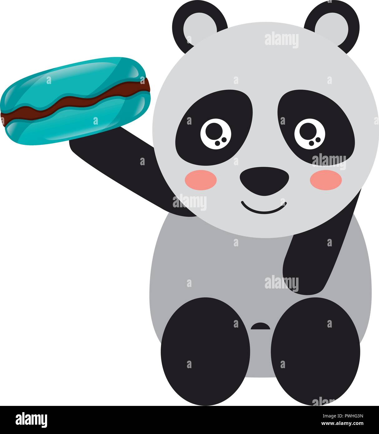 cute panda bear with sweet candy vector illustration Stock Vector Image ...