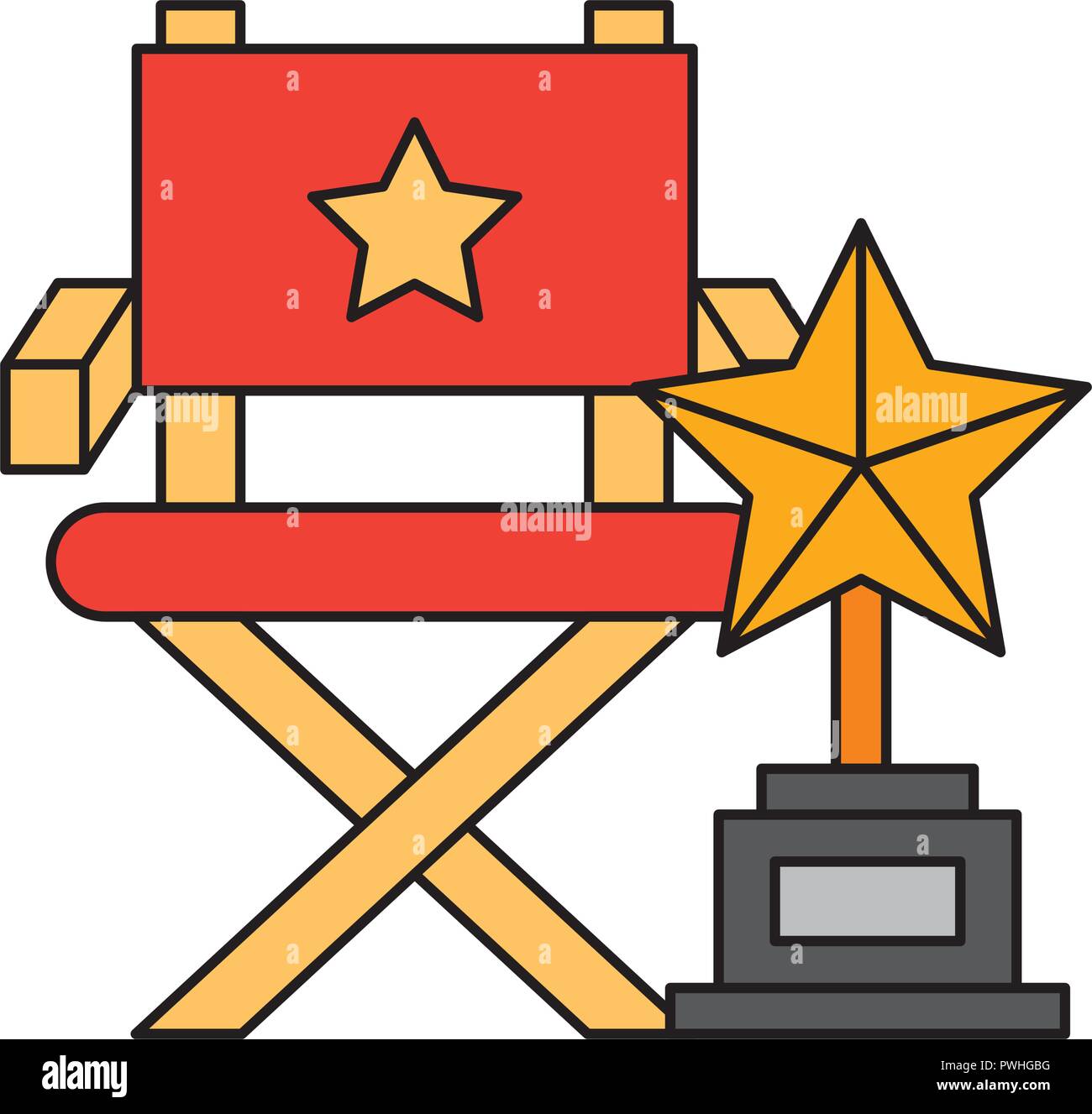 director chair trophy award cinema movie vector illustration Stock ...