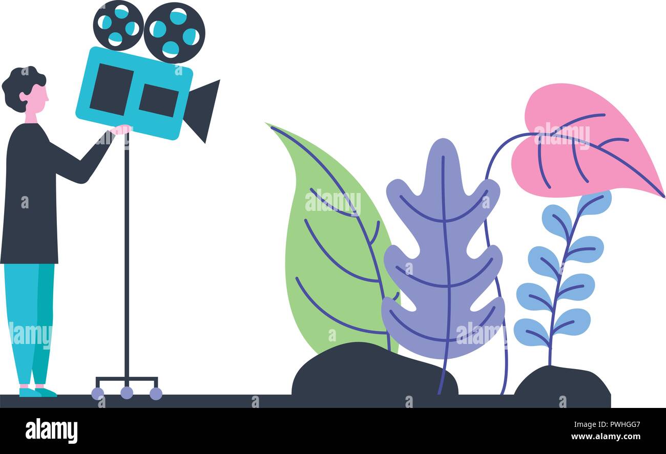 Movie making behind scene Stock Vector Images - Alamy