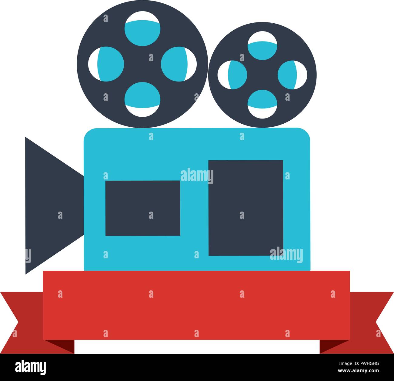 projector camera ribbon production movie film vector illustration Stock ...