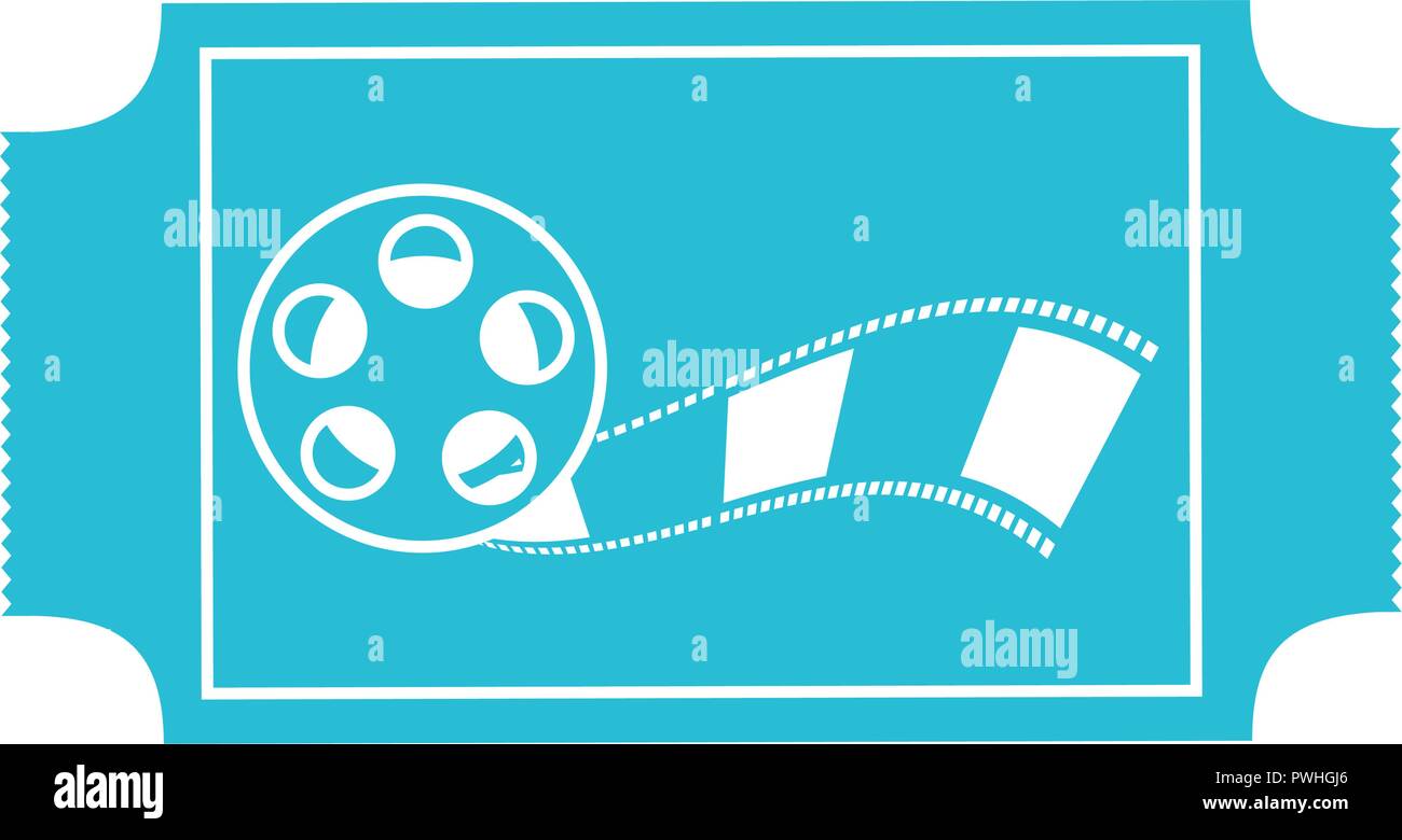 blue cinema ticket reel strip movie vector illustration Stock Vector ...