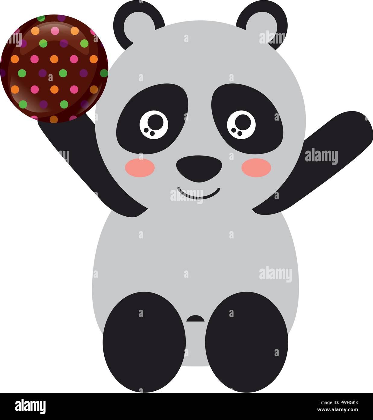 cute panda with sweet candy chocolate vector illustration Stock Vector ...