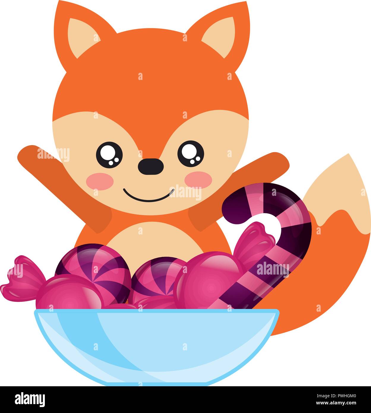 Red fox with candy Stock Vector Images - Alamy