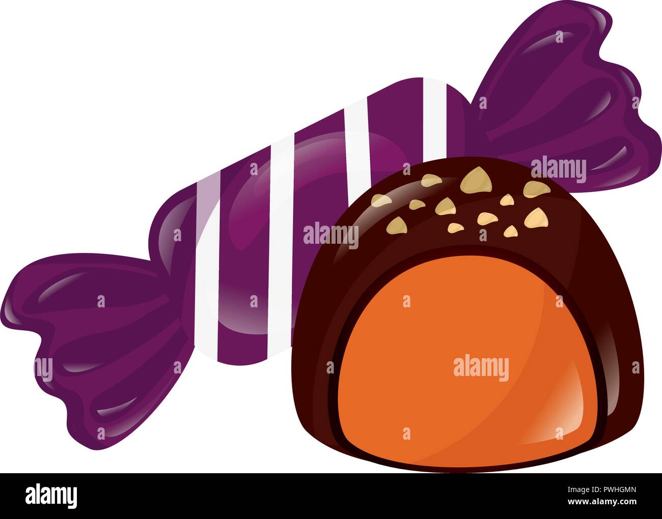 sweet chocolate stuffed bonbon candy vector illustration Stock Vector ...