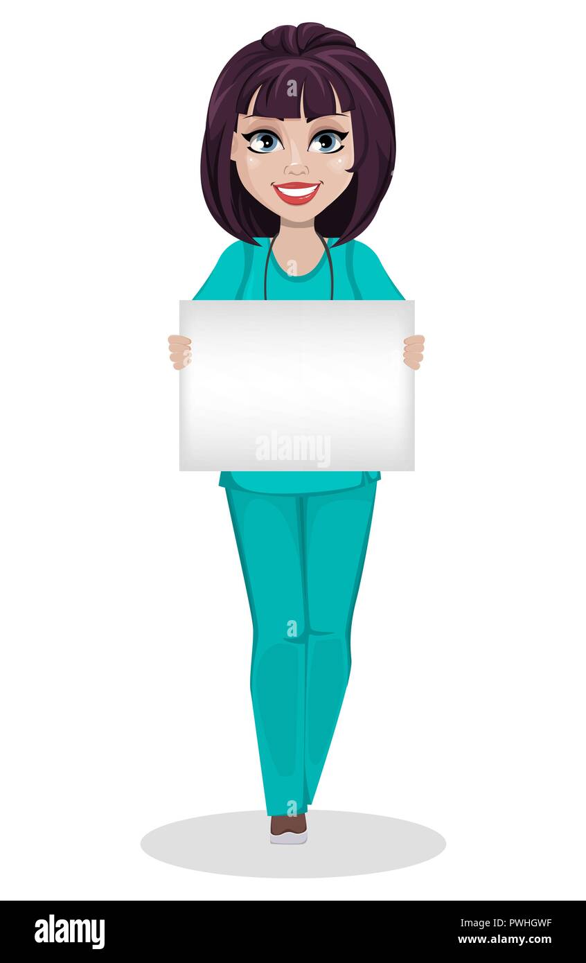 Veterinarian woman. Cute cartoon character, professional female vet ...