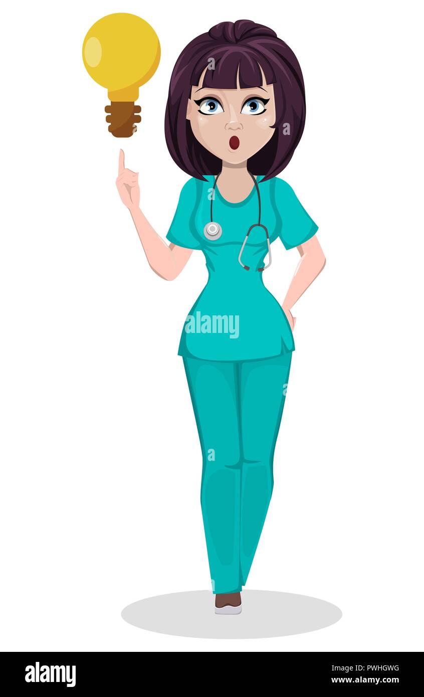Veterinarian woman. Cute cartoon character, professional female vet ...