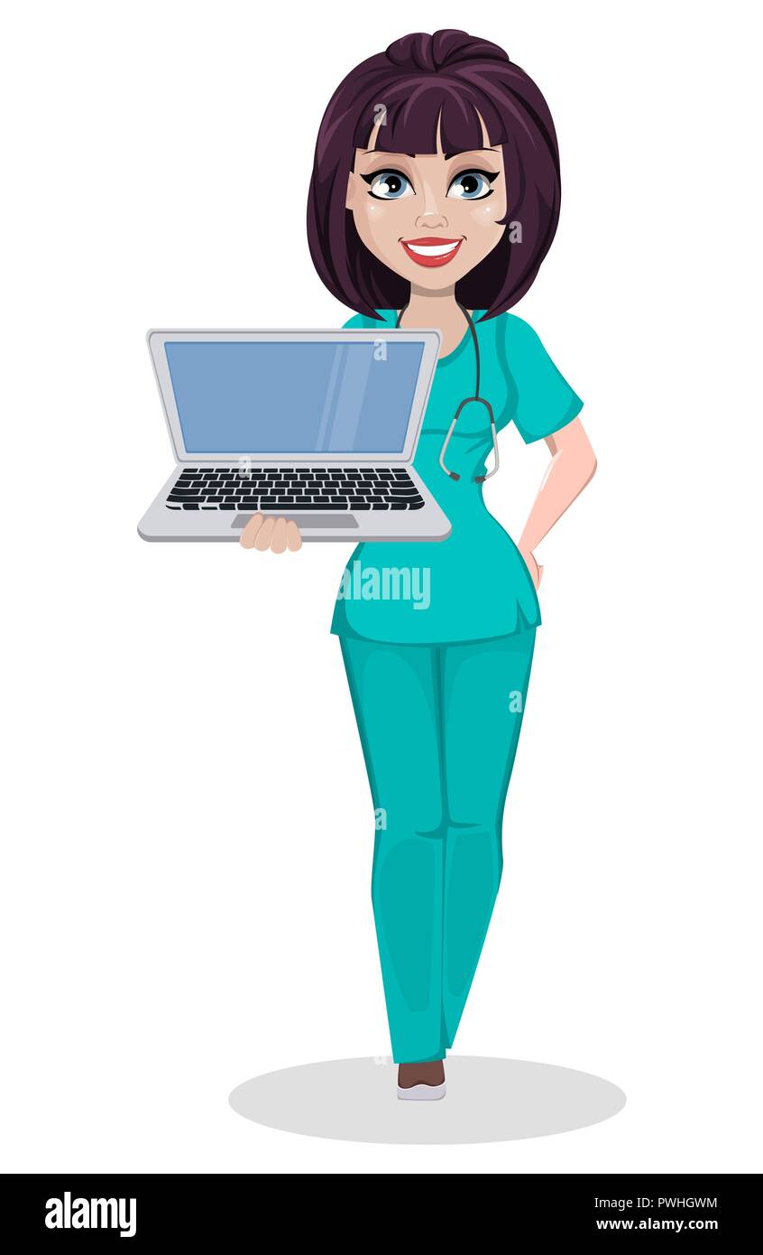 Veterinarian woman. Cute cartoon character, professional female vet ...