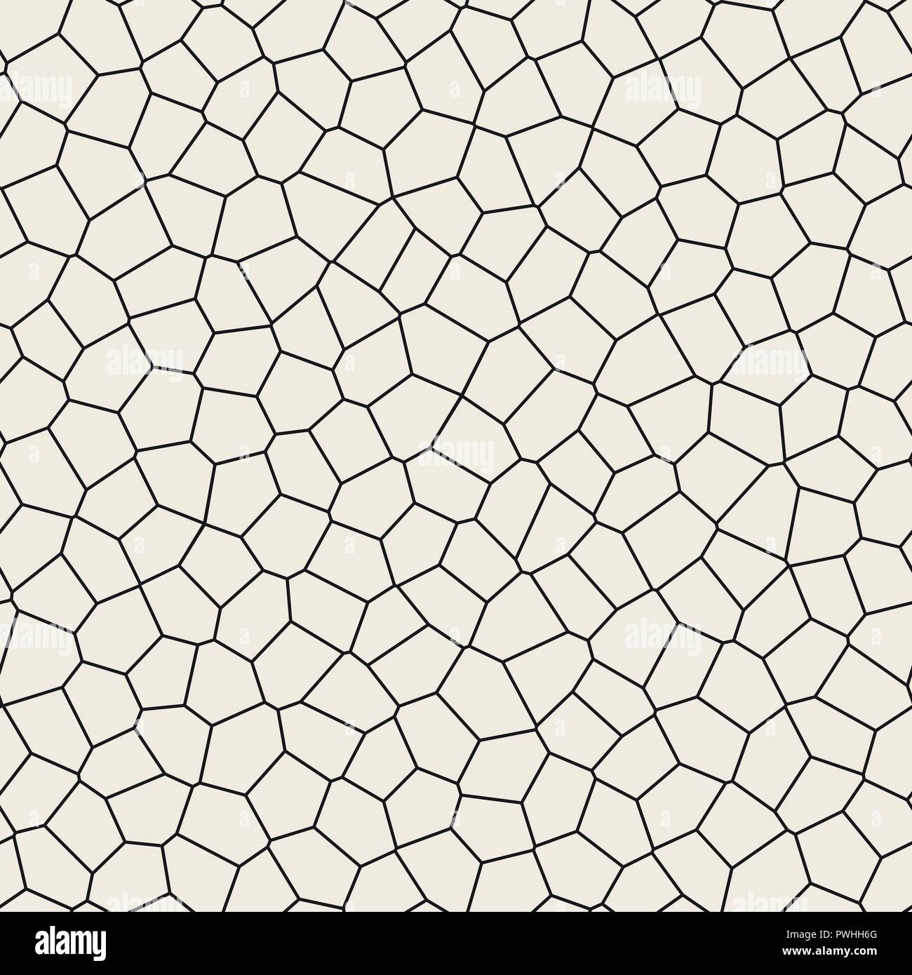 Seamless irregular lines vector mosaic pattern. Abstract chaotic ...