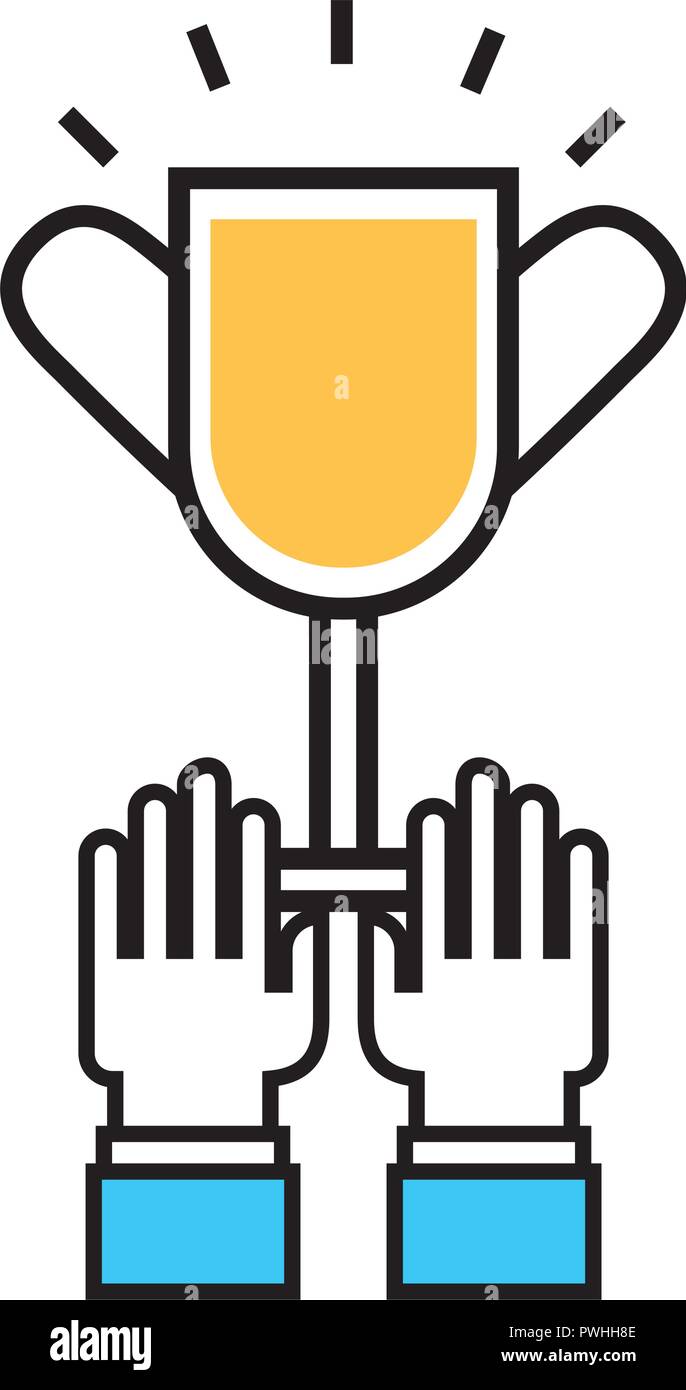 hand with trophy award winner vector illustration Stock Vector Image ...