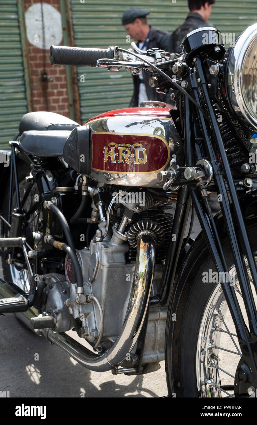 Vintage 1936 Vincent HRD Comet motorcycle at the flywheel festival at ...