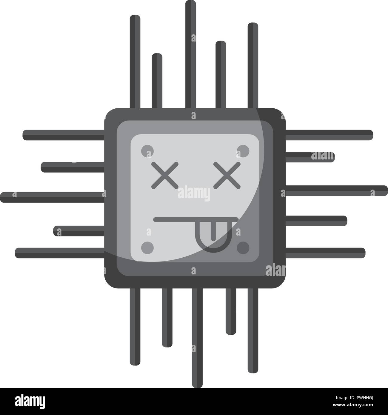 motherboard circuit error problem system vector illustration Stock ...