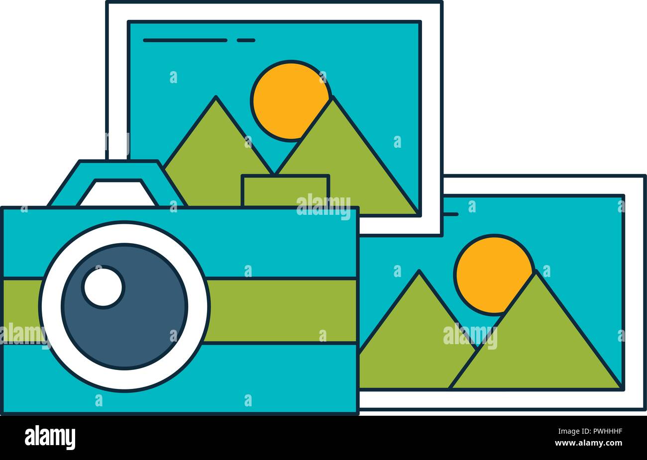 photographic camera photos image album vector illustration Stock Vector ...