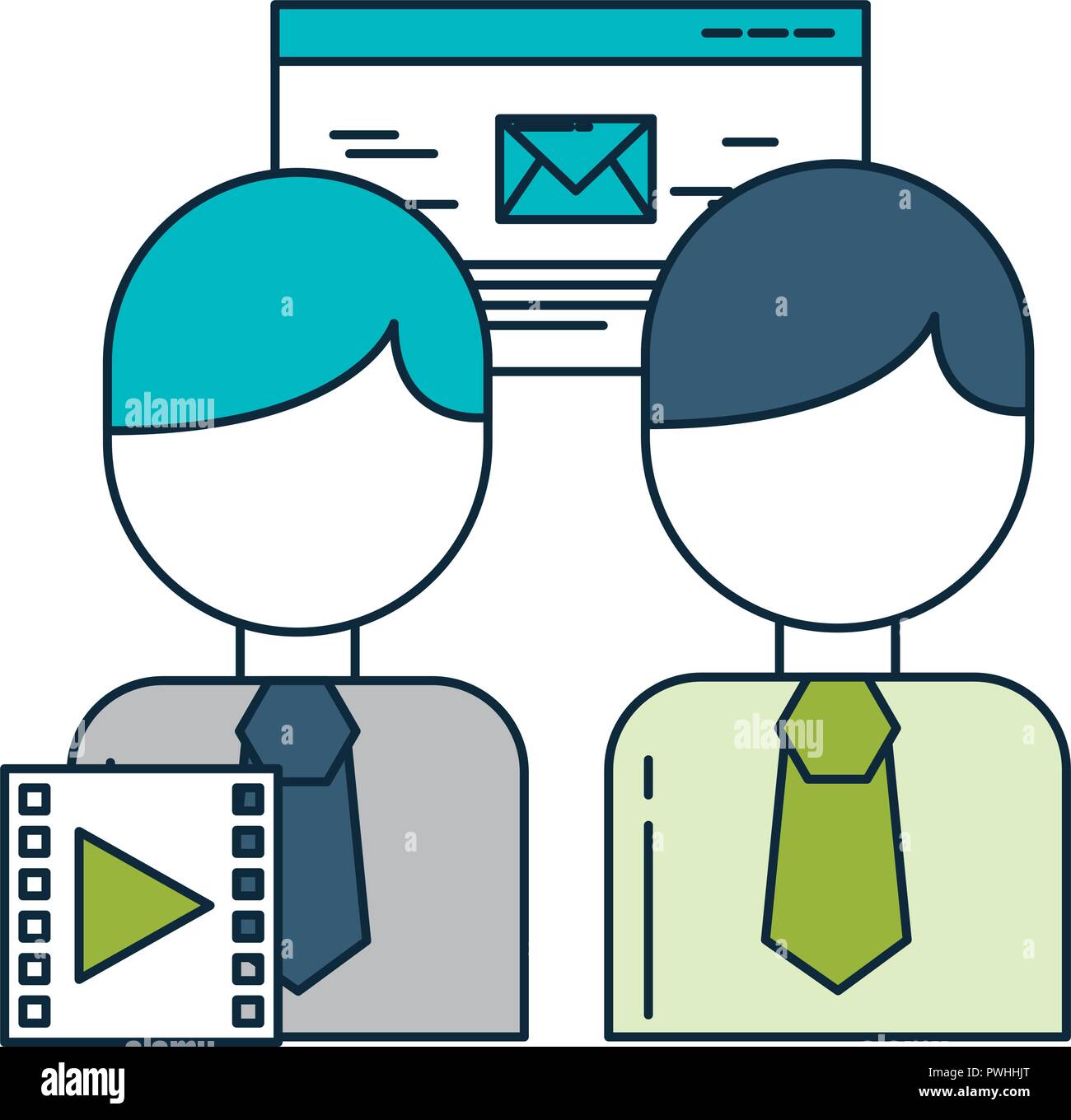 business characters people email message vector illustration Stock ...