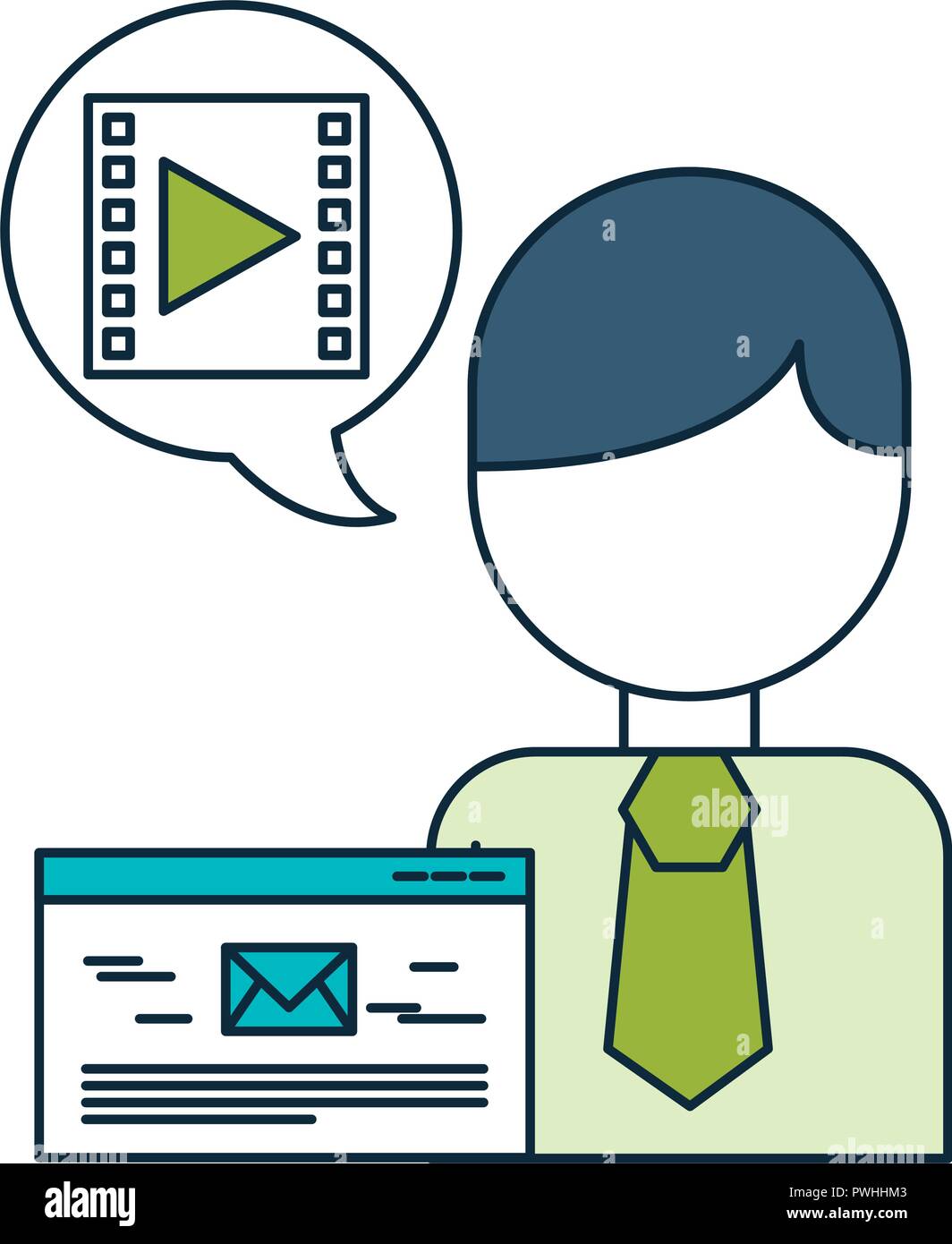 business character email message speech bubble vector illustration ...