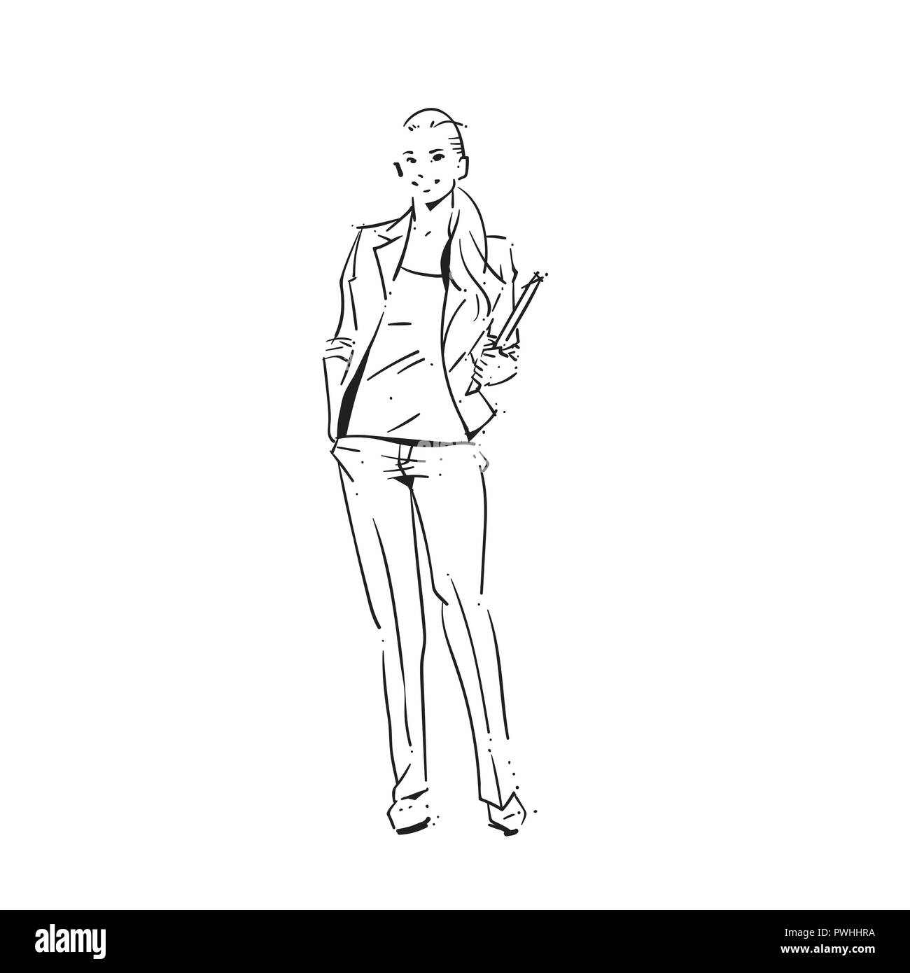 business woman holding folder concept businesswoman full length on ...