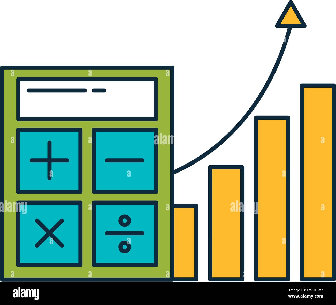 business calculator financial statistics chart vector illustration ...
