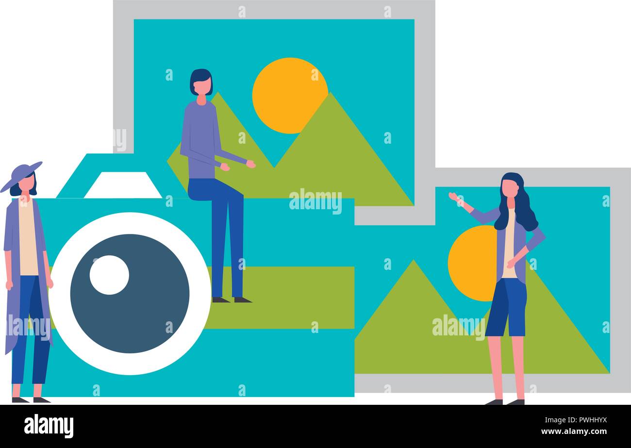 Woman posing for photograph outside Stock Vector Images - Alamy