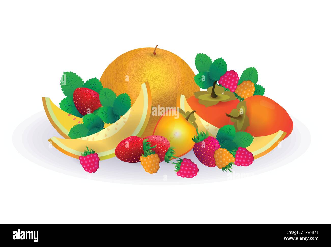 Melon frame Stock Vector Images - Alamy