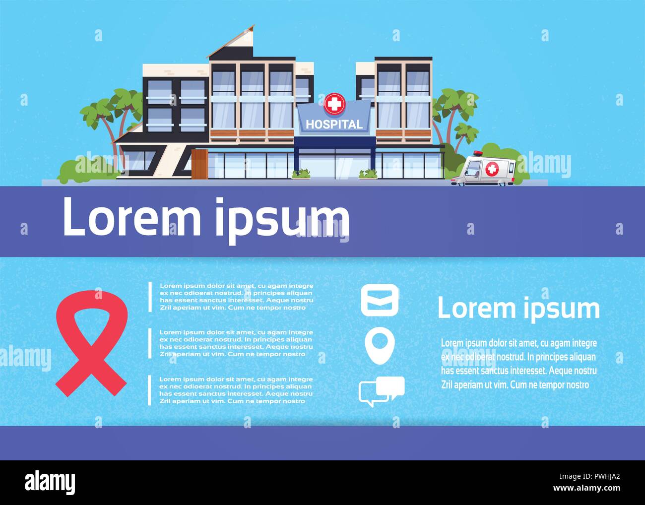 modern hospital building exterior medical clinic concept, infographic ...