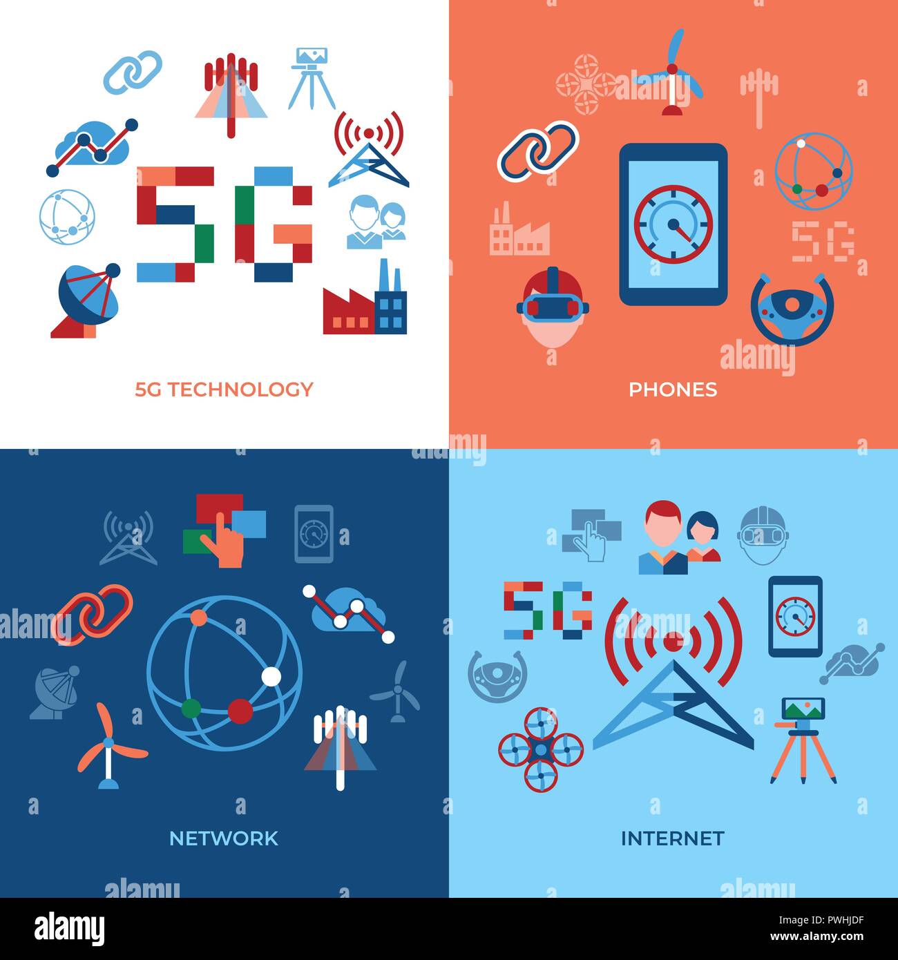 5g wireless infographics hi-res stock photography and images - Alamy