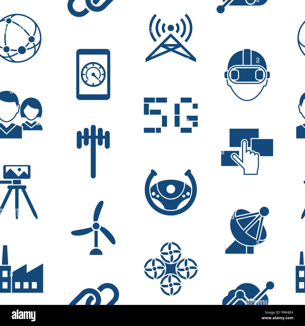 Digital vector mobile technology simple icons set collection flat style ...