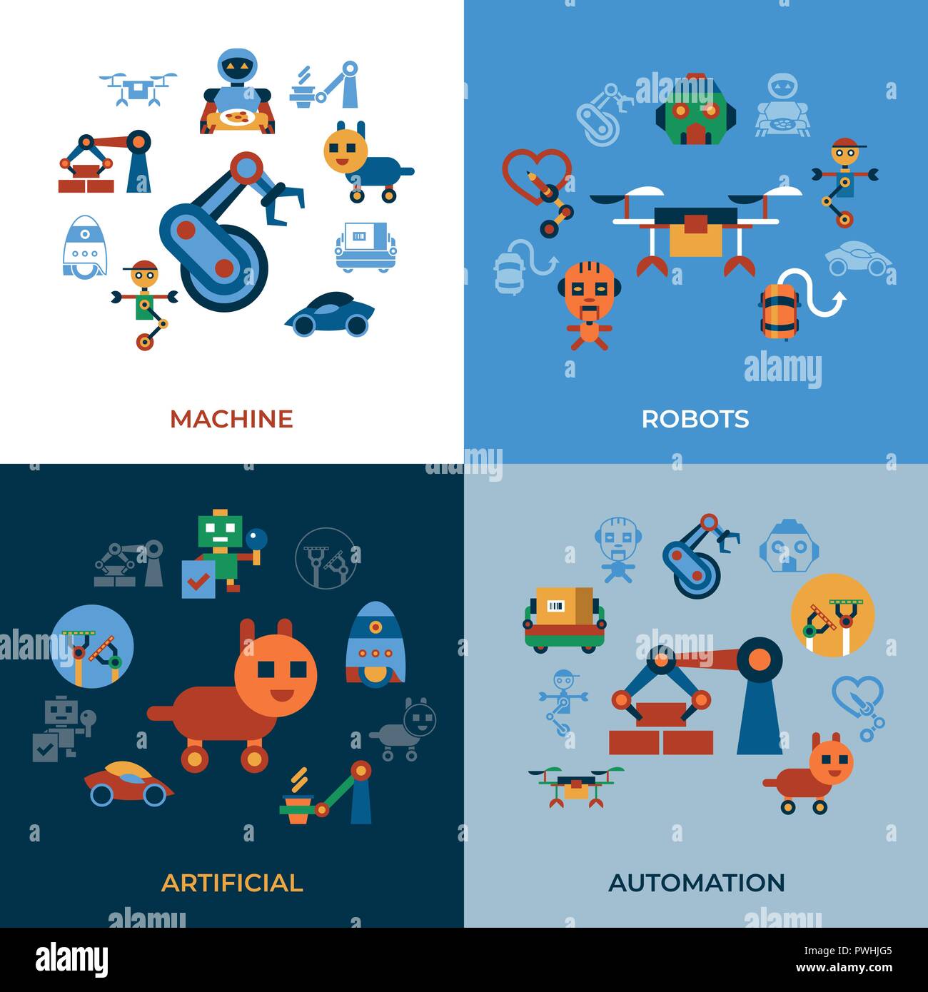 Digital vector machine automation and artificial intelligence robots ...