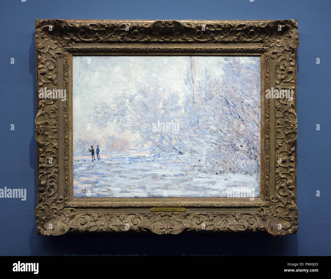 Painting 'Frost in Giverny' (1889) by French Impressionist painter ...