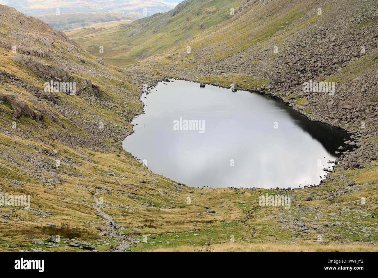 Coniston UK. View towards Goats Water and Dow Crag in the English Lake ...