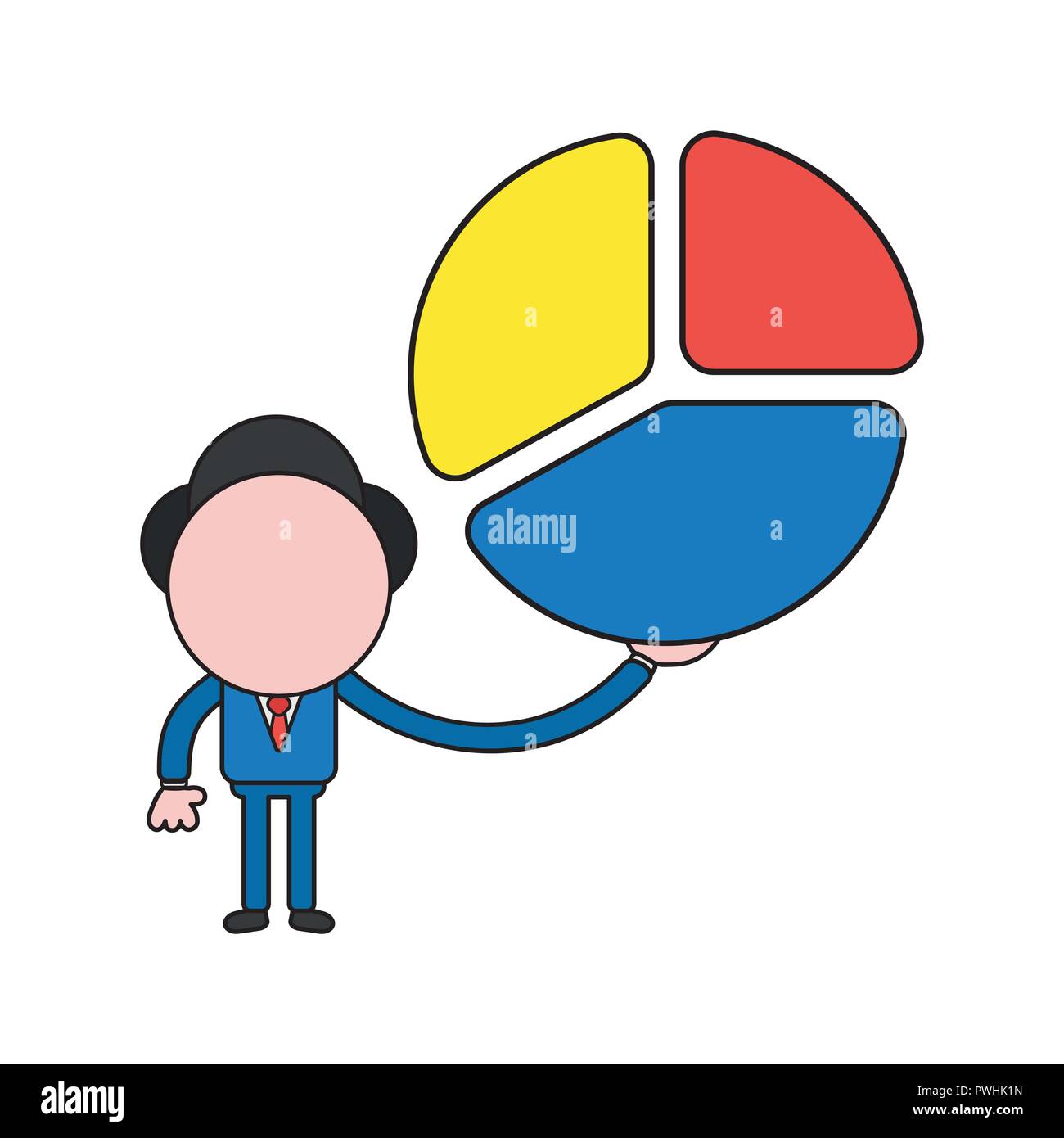 Vector illustration concept of businessman character holding three ...
