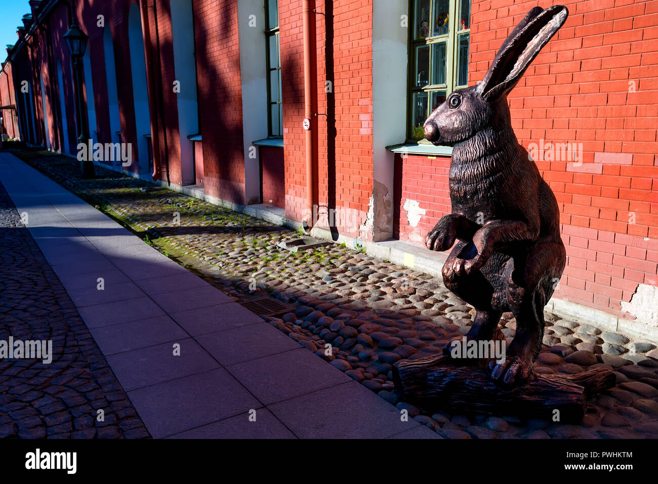 Hare sculpture on Zayachy Island in Saint Petersburg Stock Photo - Alamy