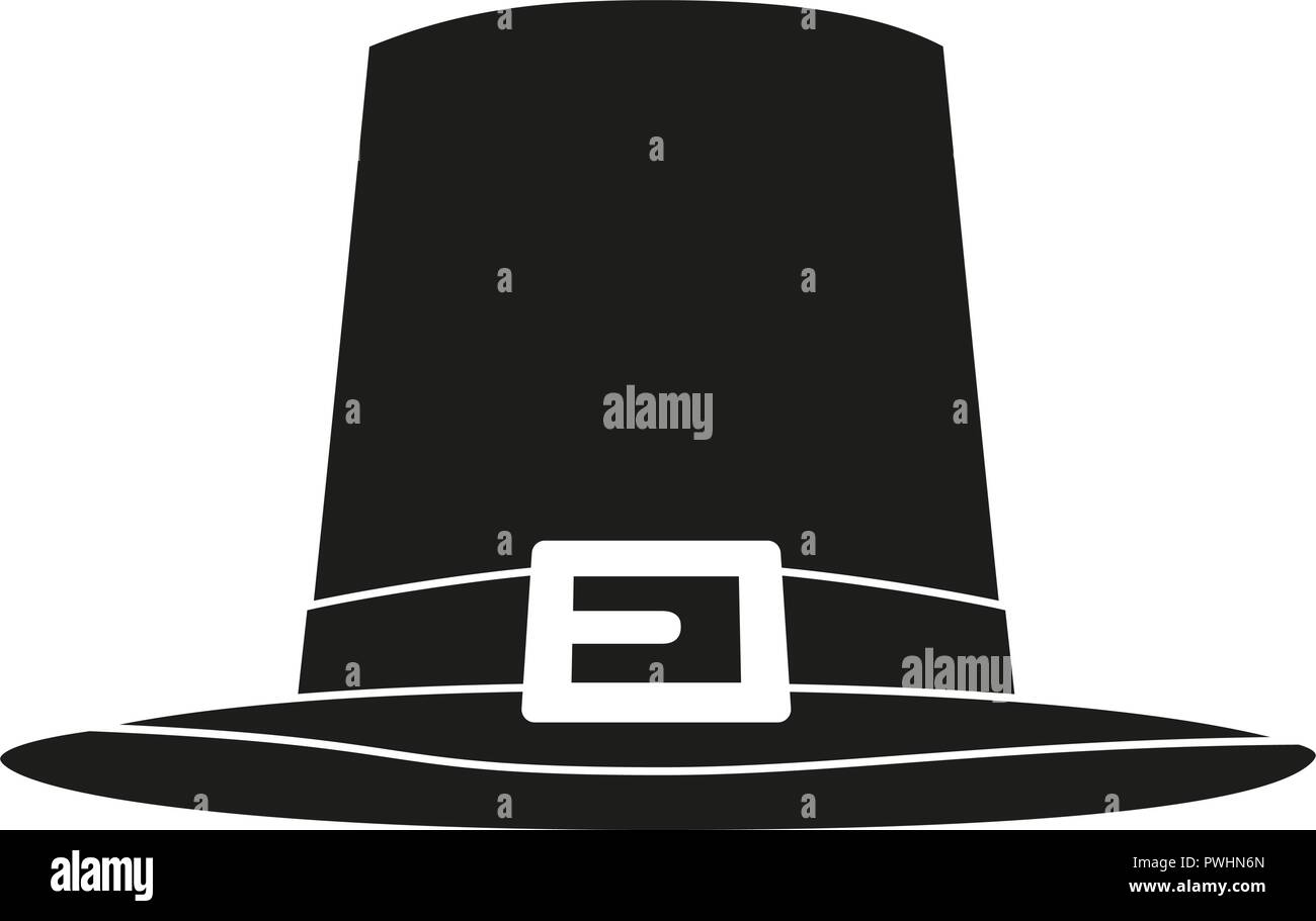 Black and white traditional thanksgiving hat silhouette. Autumn harvest ...