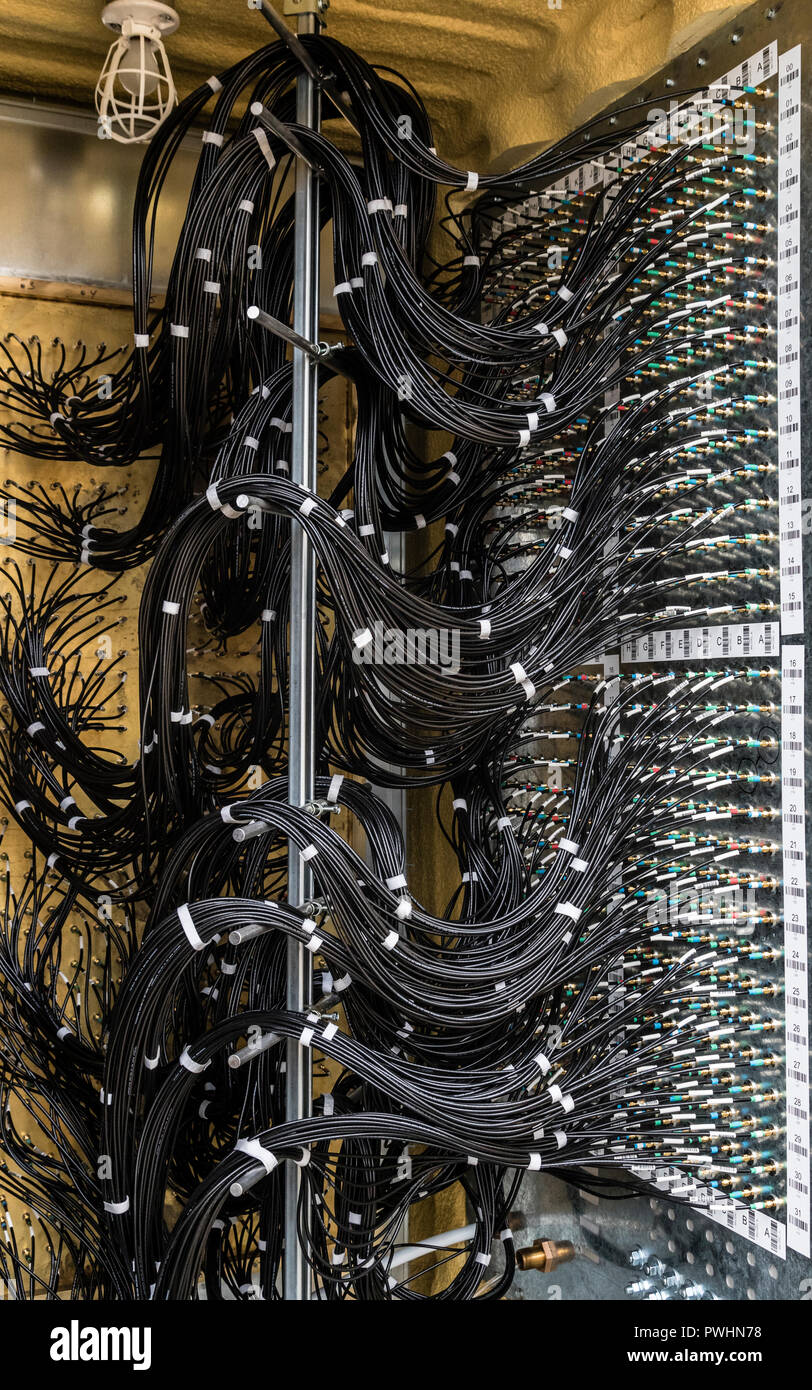 Data collection panel with high frequency RF wiring Stock Photo - Alamy