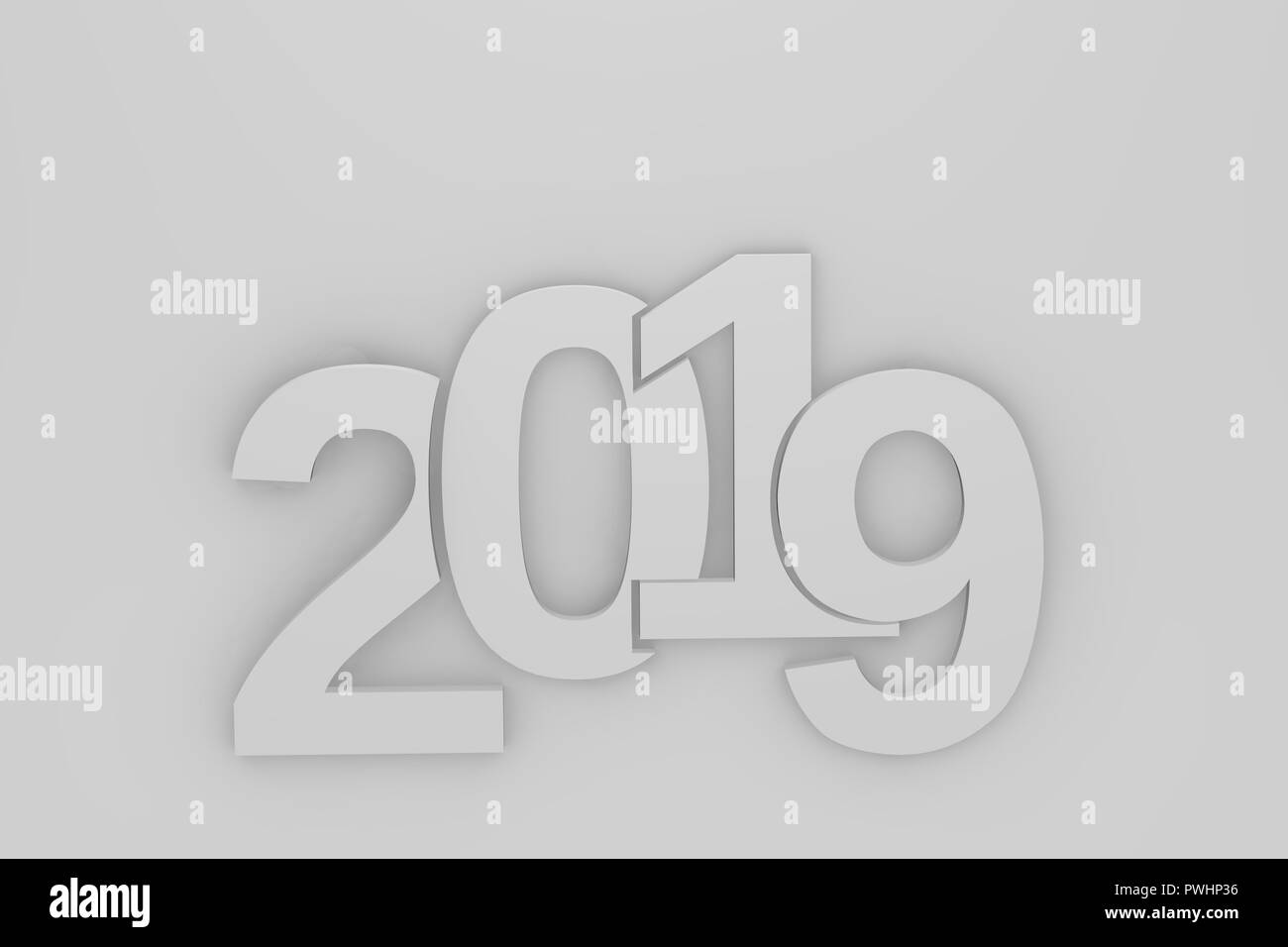 Flat style number 2019 using as background, 3d rendering Stock Photo ...
