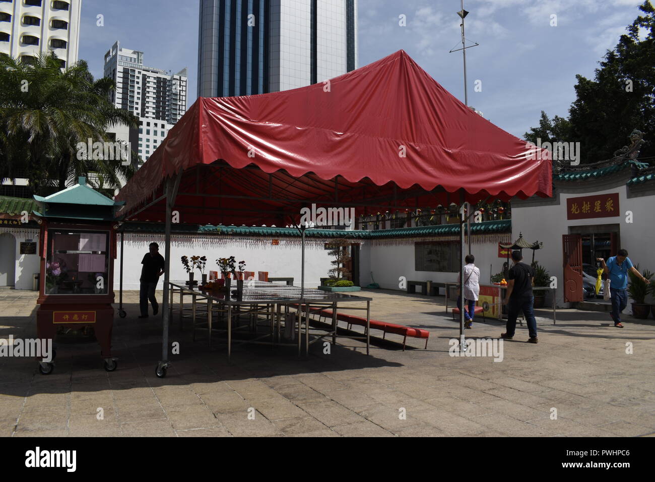 The Johor Old Chinese Temple (1870) - Prayers and Altars Stock Photo ...