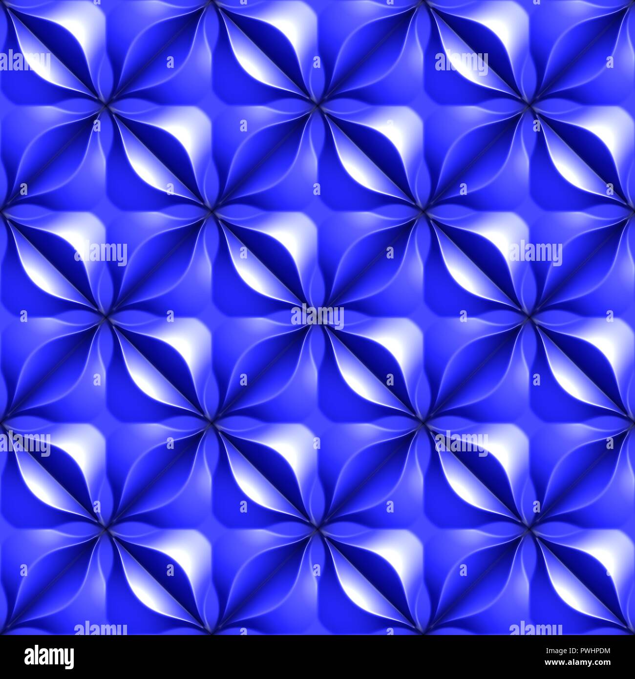 3D effect seamless background, blue wallpaper decoration pattern Stock ...