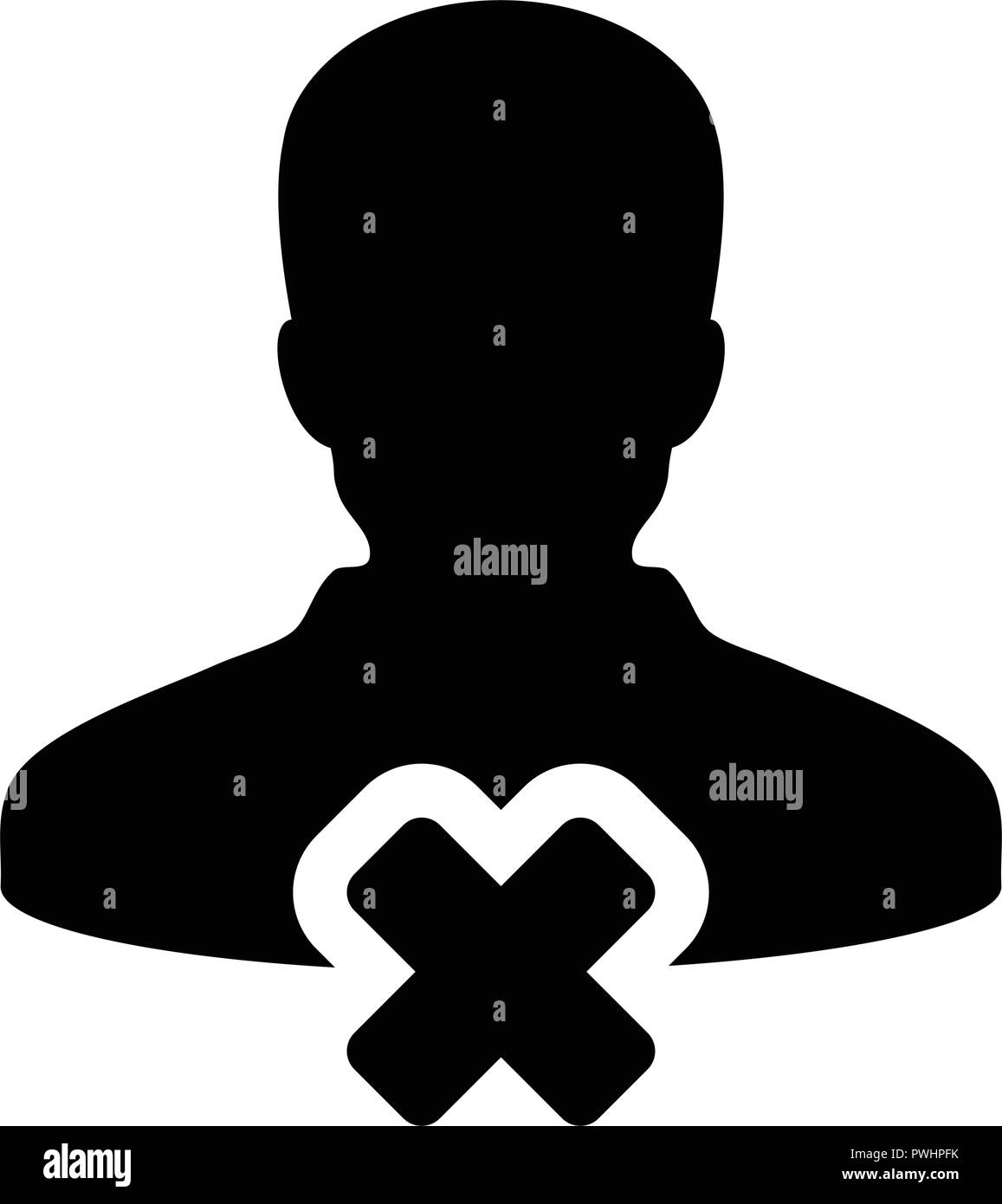 Remove avatar icon vector male user person profile avatar with delete ...