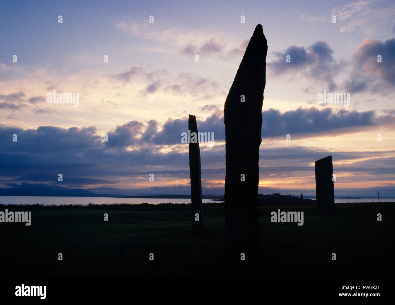 The three tallest sandstone slabs (Orkney flagstone) of the Stones of ...