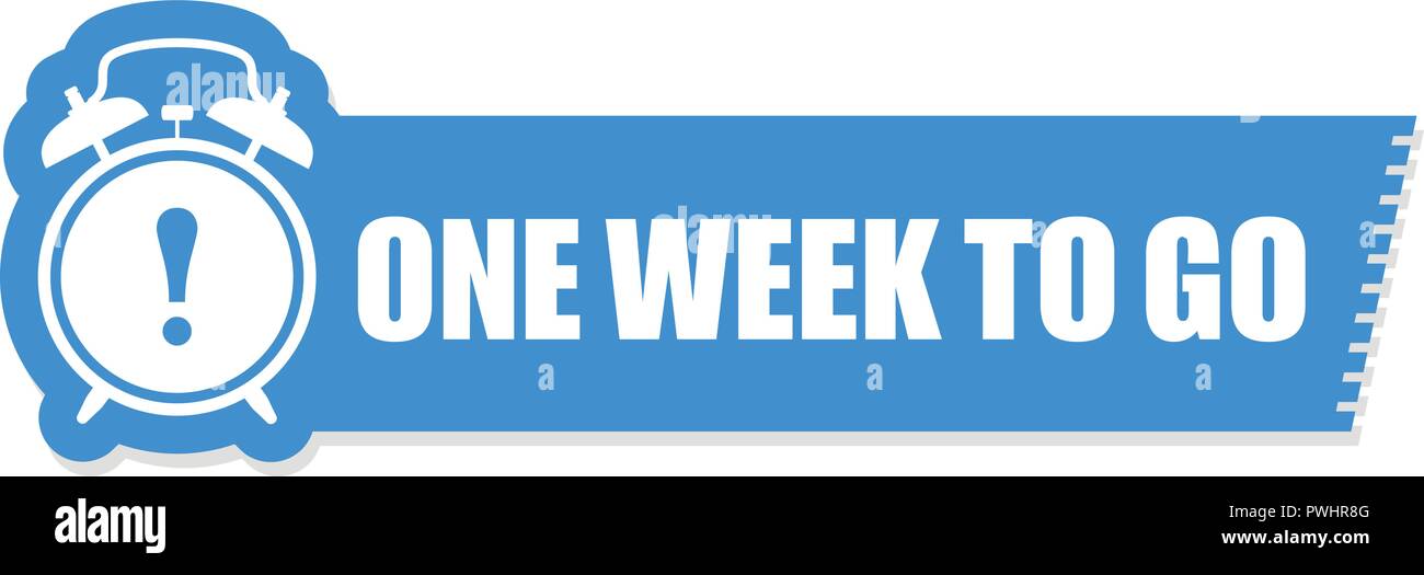 One week to go label - sticker with ringing alarm clock, sale Stock ...