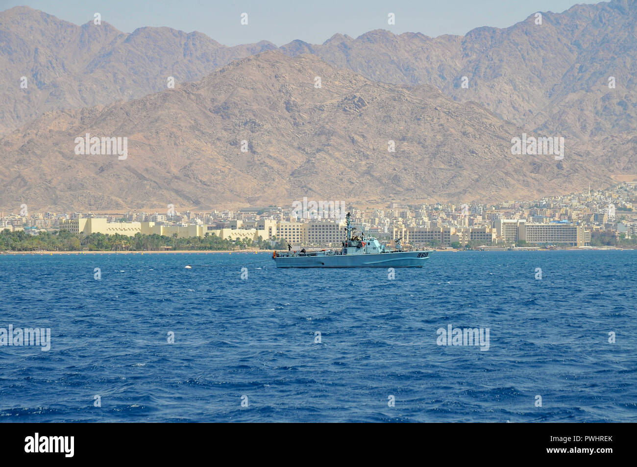Israel, Eilat, Israeli navy Dabur class patrol boat in the Red Sea ...