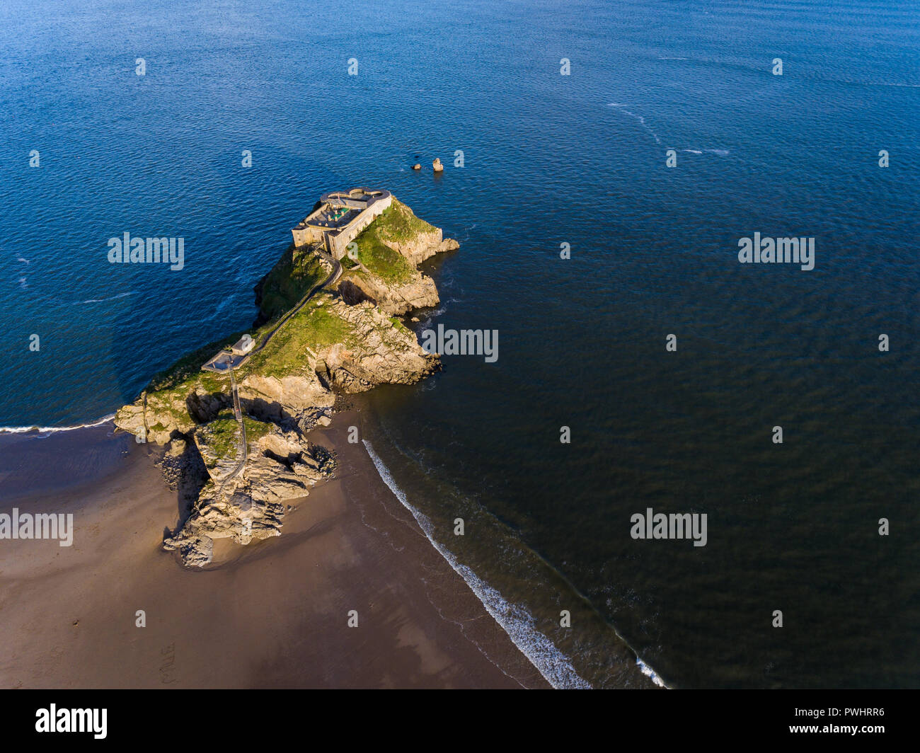 Aerial view of Tenby island Pembrokeshire, Wales, UK Stock Photo - Alamy