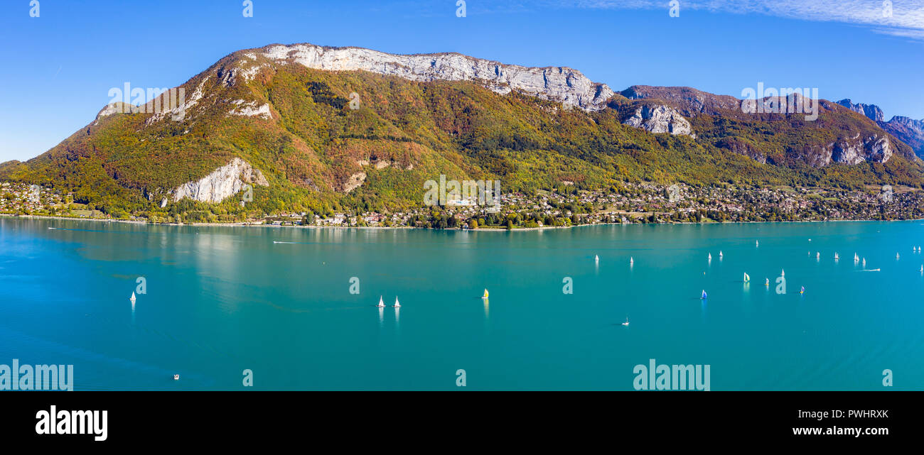 Aerial view of Annecy lake waterfront in France Stock Photo - Alamy