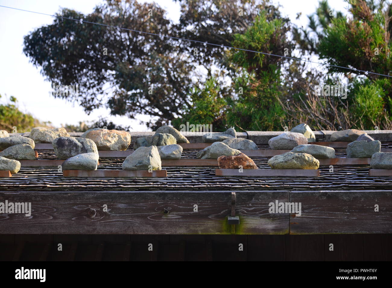 stone on the roof Stock Photo - Alamy