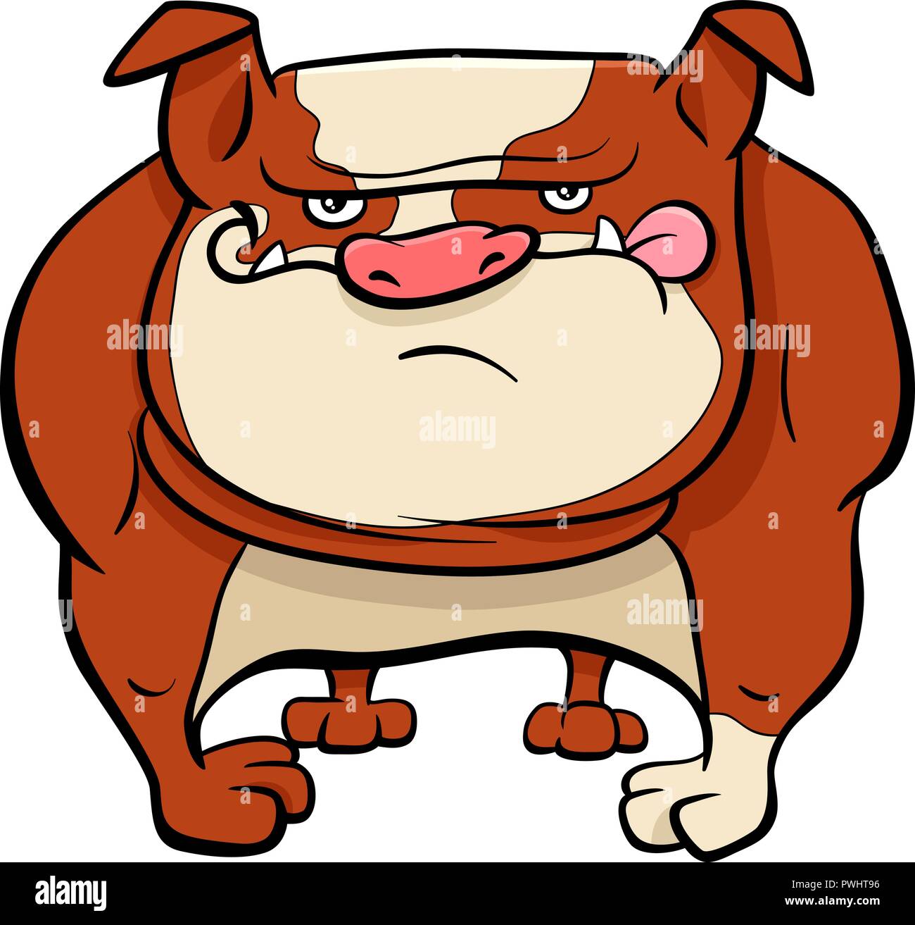 Cartoon Illustration of Bulldog Dog Animal Character Stock Vector Image ...