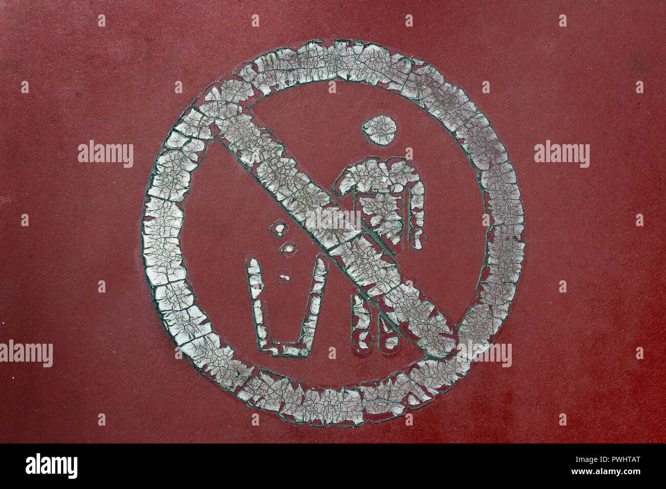 Cracked sign deposit waste garbage Stock Photo - Alamy