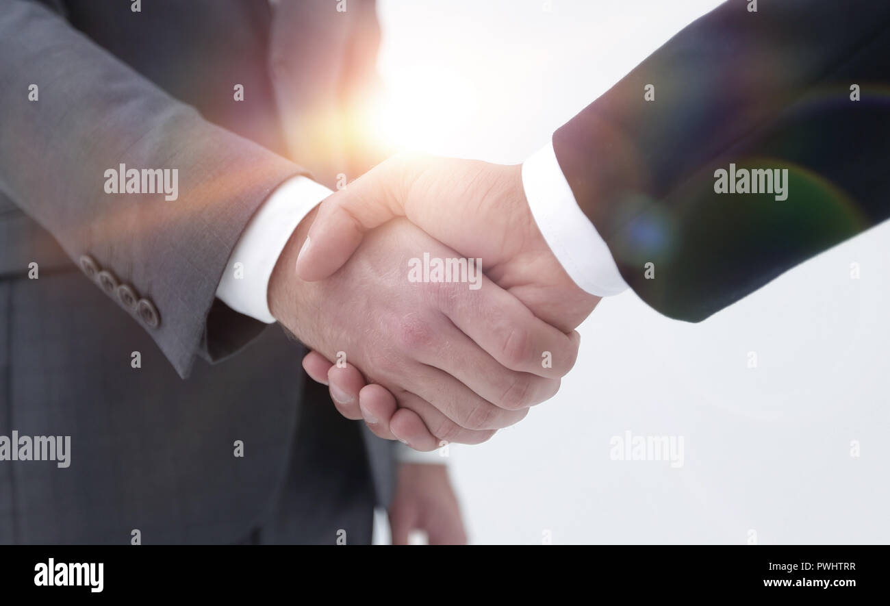The conclusion of the transaction. Handshake Stock Photo - Alamy