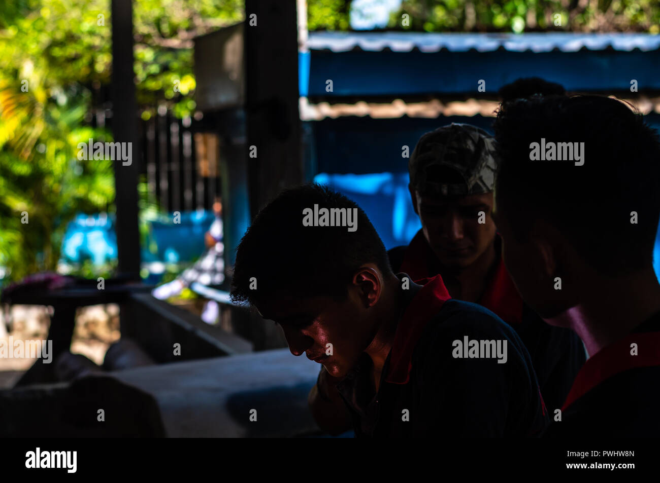 welding class in guatemalan college Stock Photo - Alamy
