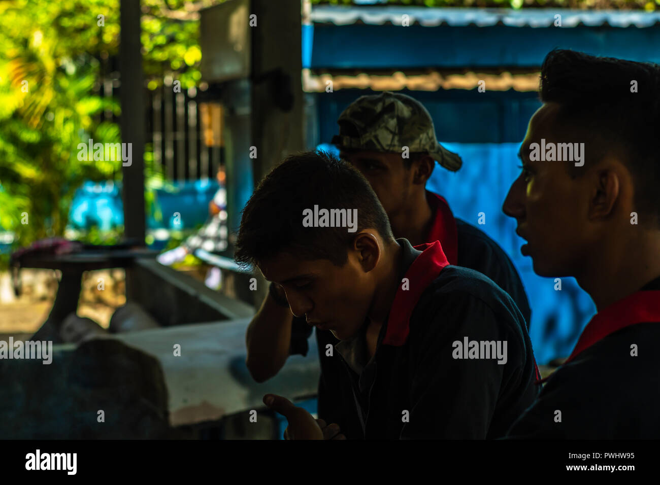welding class in guatemalan college Stock Photo - Alamy